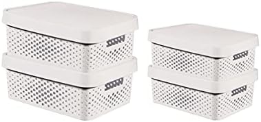 Curver 04753-n23-00 Infinity Dots White plastic storage box with lid 27 ...