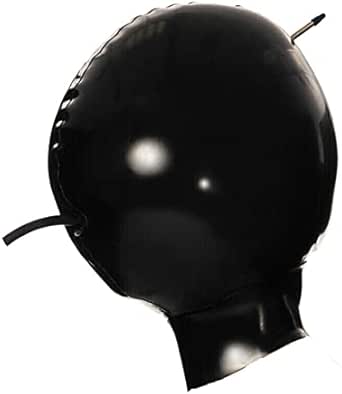 Amazon.com: SERTOWN Latex Hood Inflatable Mask with Mouth Tube Full ...