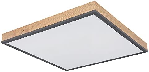 Deckenleuchte LED Panel Deckenpanel Bürolampe Decke Holzoptik graphit ...