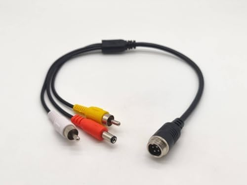 Amazon.com: Aviation Cable Adapter GX12 4 Pin Male Connector Cable to DC RCA CCTV Camera Cable ...