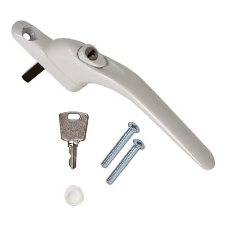 White Right-Hand Yale UPVC Window Handle Cranked Double Glazing ...