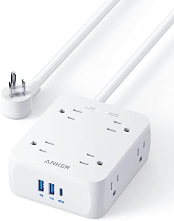 Amazon.com: Anker Power Strip with USB Ports,5ft,Surge Protector(2000J ...