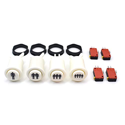 Amazon.com: Arcity 4 Pcs HAPP Type Arcade Game Player Start Push Button ...