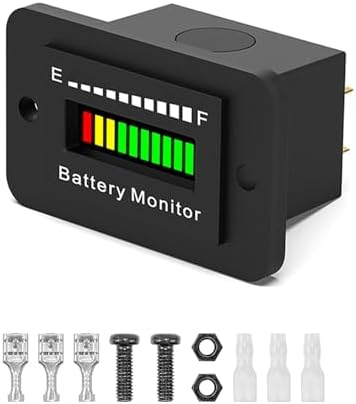 OBDResource Multi-Voltage LED Battery Gauge for Vehicles 12V-72V