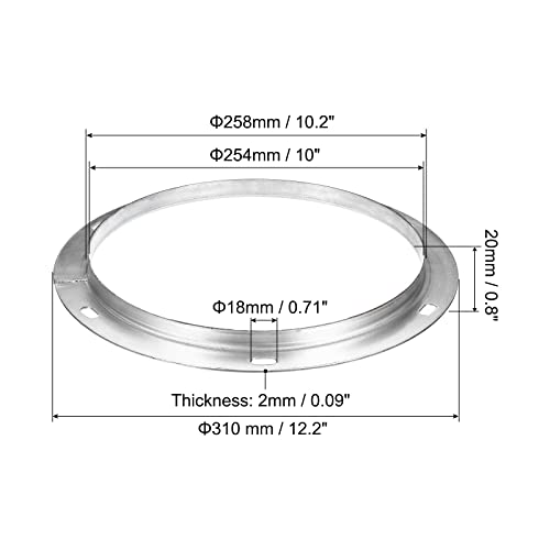 PATIKIL 10″ Duct Connector Flange, 3 Pack Metal Straight Pipe Exhaust ...