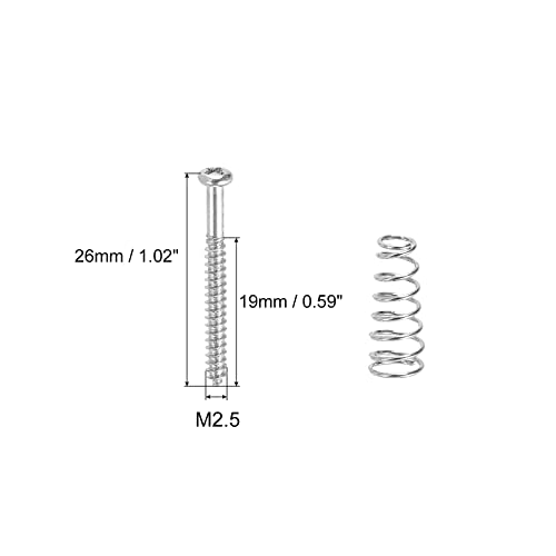 PATIKIL Bass Guitar Pickguard Mounting Screws with Spring M2.5x26mm ...