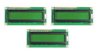 Ds Robotics® HD44780 1602 16x2 Serial LCD Black Character Green Backlight Display Board 3.3V 5V ...