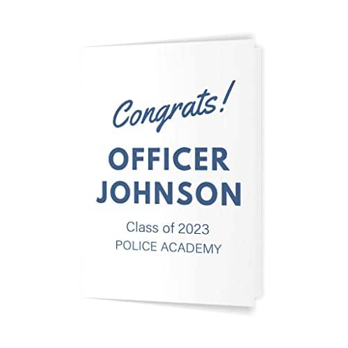 Amazon.com: Miraki Personalized Police Academy Graduation Card 5x7 Inch Inside Greeting Card ...