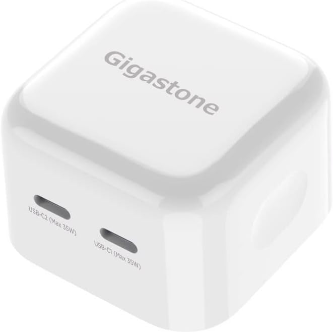 Amazon.com: Gigastone Dual Port USB C Foldable GaN Charger 35W PD3.0 ...