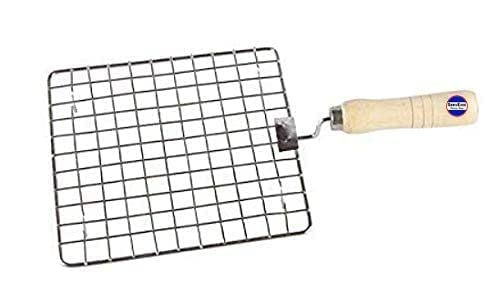 Buy VV Roasting Net Steel Tong Stainless Steel Wire Roaster Wooden ...