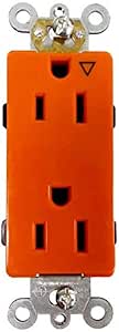 Isolated Ground Decorator Duplex Outlet Orange 15A 125V Receptacles (1 ...