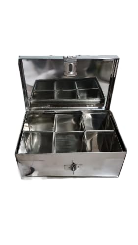 Jmtc Stainless Steel home Masala Box kitchen masala dani 6 compartments ...