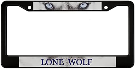 Amazon.com: Lone Wolf Animal Eyes License Plate Frame Tag Holder Cover ...