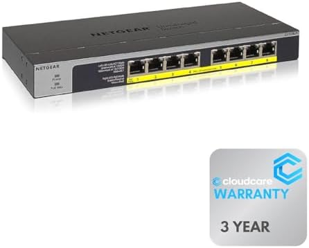 Amazon.com: NETGEAR GS108LP 8-Port Gigabit Unmanaged 𝐏𝐨𝐄+ 𝐒𝐰𝐢𝐭𝐜𝐡 ...