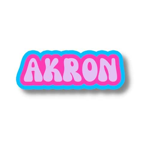 Amazon.com: Akron Ohio Travel Sticker, Multiple Colors, Vinyl Laptop ...
