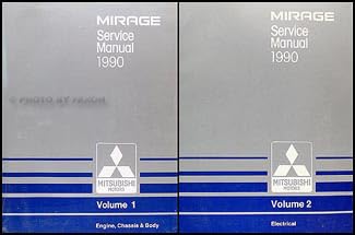 1990 Mitsubishi Mirage Repair Shop Manual Set Original: Mitsubishi ...