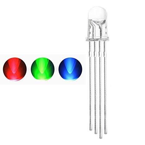 DrawyA 5pcs, 5mm 4-Pin Tri-Color RGB Diffused Common Cathode Red Green Blue LED Leds : Amazon.in ...