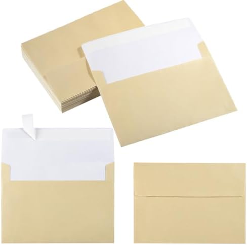 Amazon.com : 50 Pieces Metallic Color Self Seal Envelopes for Greeting ...