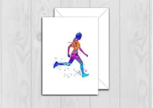 Runner Marathon Greetings Card Blank Size 115x170mm : Amazon.co.uk ...