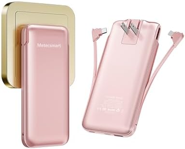 Amazon.com: Metecsmart Portable Charger Power Bank with Built in Cable ...