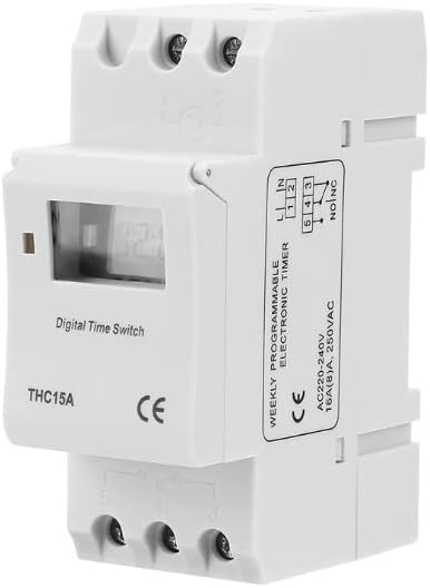 Real Instruments ThC15A Din Rail Digital LCD Power Programmable Daily/weekly Timer Switch ...