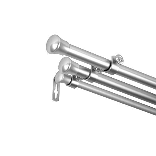 Rod Desyne Triple Curtain Rod, 48-84 inch, Satin Nickel