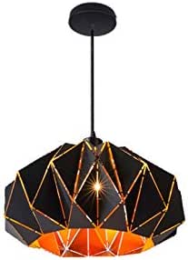 SDGH Hollow Irregular Iron LED Chandelier Hanging Light Black Dinning ...