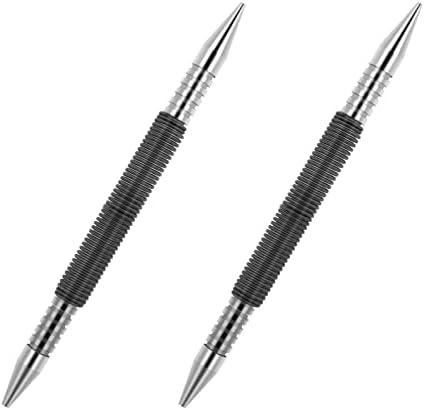 ZATUX 2 Pcs Dual Head Nail Setter 3/32″ and 1/8″ Spring Loaded Nail Set ...