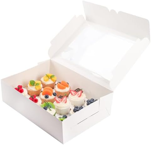 Amazon.com: Ralahbeifm 18 Pack Cupcake Boxes Hold 12 Standard Cupcakes ...
