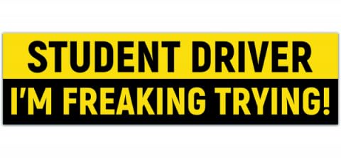 Amazon.com: I'm Freaking Trying Student Driver Car Vinyl Bumper Sticker ...