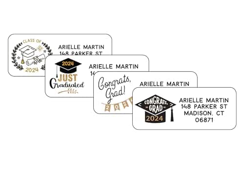 Amazon.com: Class of 2024 Address Labels, 60 Matte Peel and Stick ...