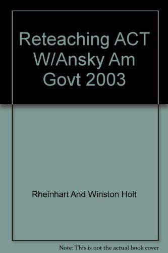 Holt American Government-Reteaching Activities With Answer Key: Holt ...