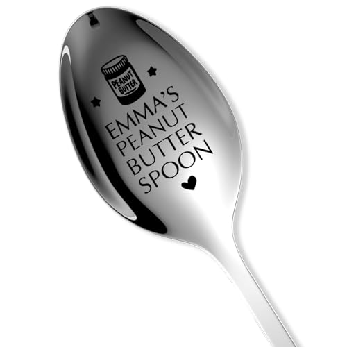 Amazon.com: Custom Engraved Name Peanut Butter Spoon, Stainless Steel ...