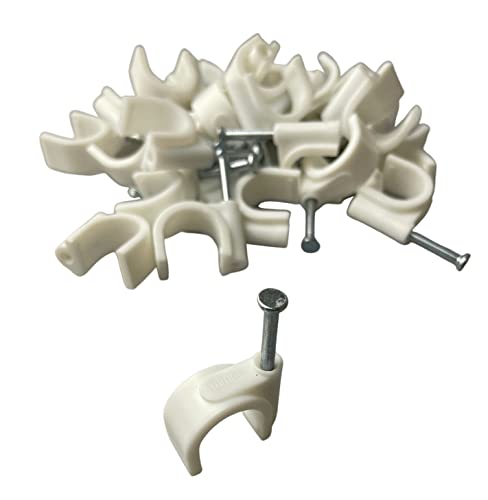 White Round Cable Clips 14mm- 100 Pieces – BigaMart