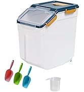 Amazon.com: Qiveno 2 Pack Rice Storage Container with Measuring Cup 50 ...
