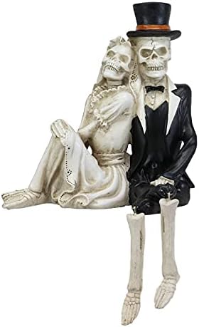 Amazon.com: Ebros Day of The Dead Love Never Dies Barefoot Skeleton Couple Wedding Bride and ...