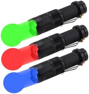 4 in 1 LED Torch Super Bright 900 Lumen Red & Green Light Blue Light ...