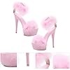 Amazon.com | LIFKOME Super High Heel Fur Sandals: Women's Fashionable ...
