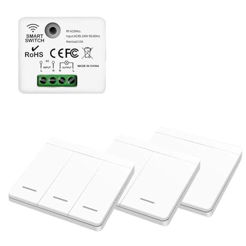 Buy AVIMYA Wireless 433MHz Light Switch Receiver RF433 86type Push ...