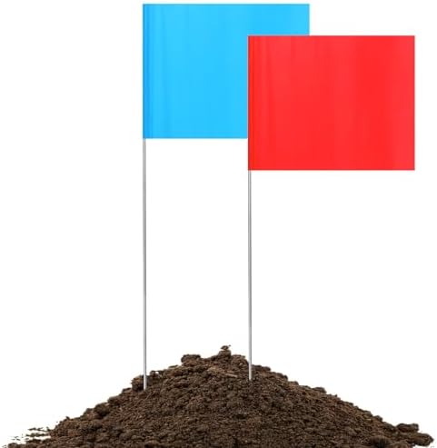 Amazon.com : MIDELONG Marking Flags, Red&Blue Marker Flags for Lawn ...