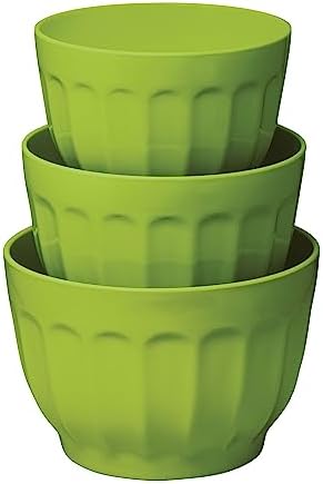 Amazon.com: UPware 3-Piece Melamine Prep and Serve Mixing Bowl Set with ...