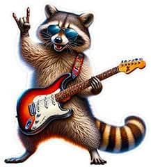 Keen Koala Rocking Raccoon Stickers, Funny Raccoon Decal, 4 Inches ...