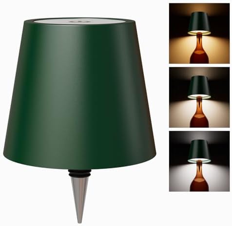 WOKWOYIO Wireless Bottle Lamp, Wireless Bottle Lamp Shade with 3 Color ...
