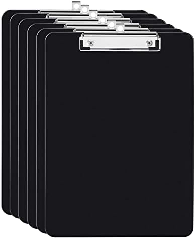 Clipboard Folder, 6 Packs A4 Plastic Clip Boards with Secure Hold for ...