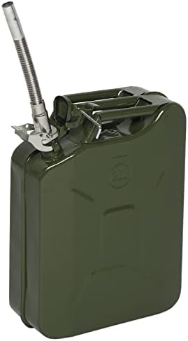 20L Fuel Oil Storage Can, Metal Petrol Diesel Tank with Spout for ...