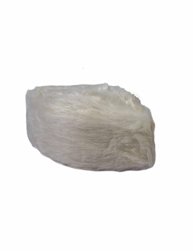 Buy Firstdemand Men's White Fur Cotton Topi Cap Trim Handstitch Ready ...