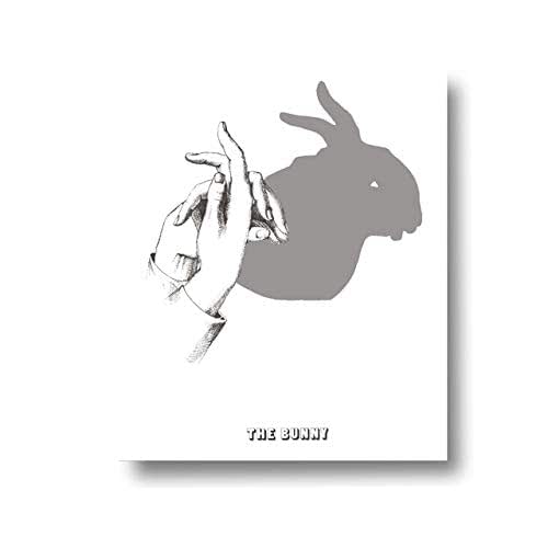 Amazon.com: Shadow Puppet Rabbit Bunny Hare Vintage Style Art Print ...