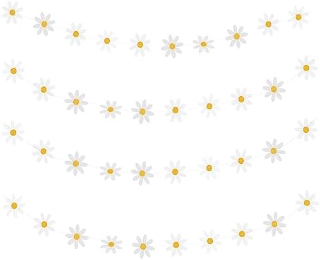 Amazon.com: Daisy Boho Banner Party Decorations,3 Packs Groovy Party ...
