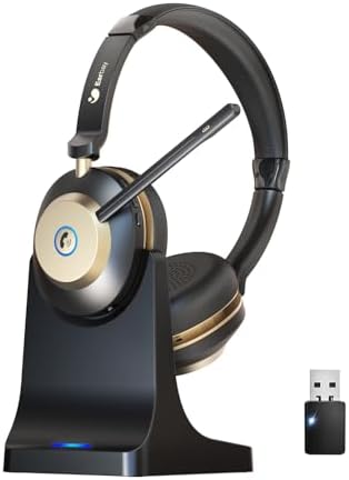 Wireless Headset, Bluetooth Headset With Microphone Noise Canceling ...