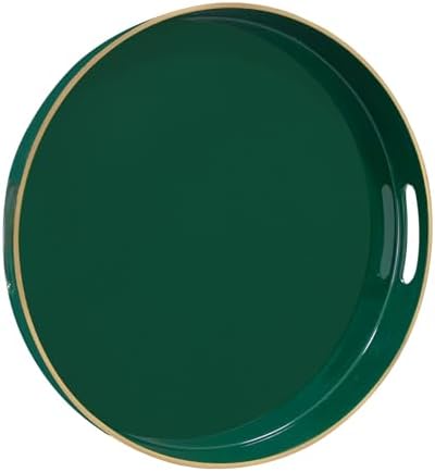 Amazon.com: Omuriko Green Round Decorative Tray with Handles, 13 ...